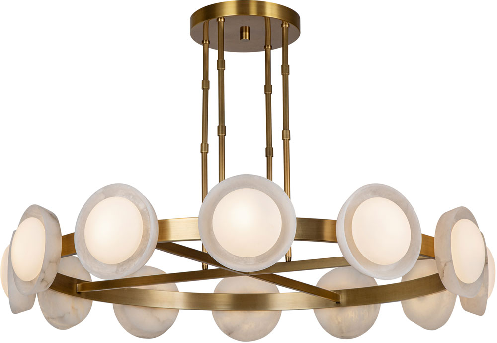 Alora CH320050VBAR Alonso Contemporary Vintage Brass LED Lighting ...