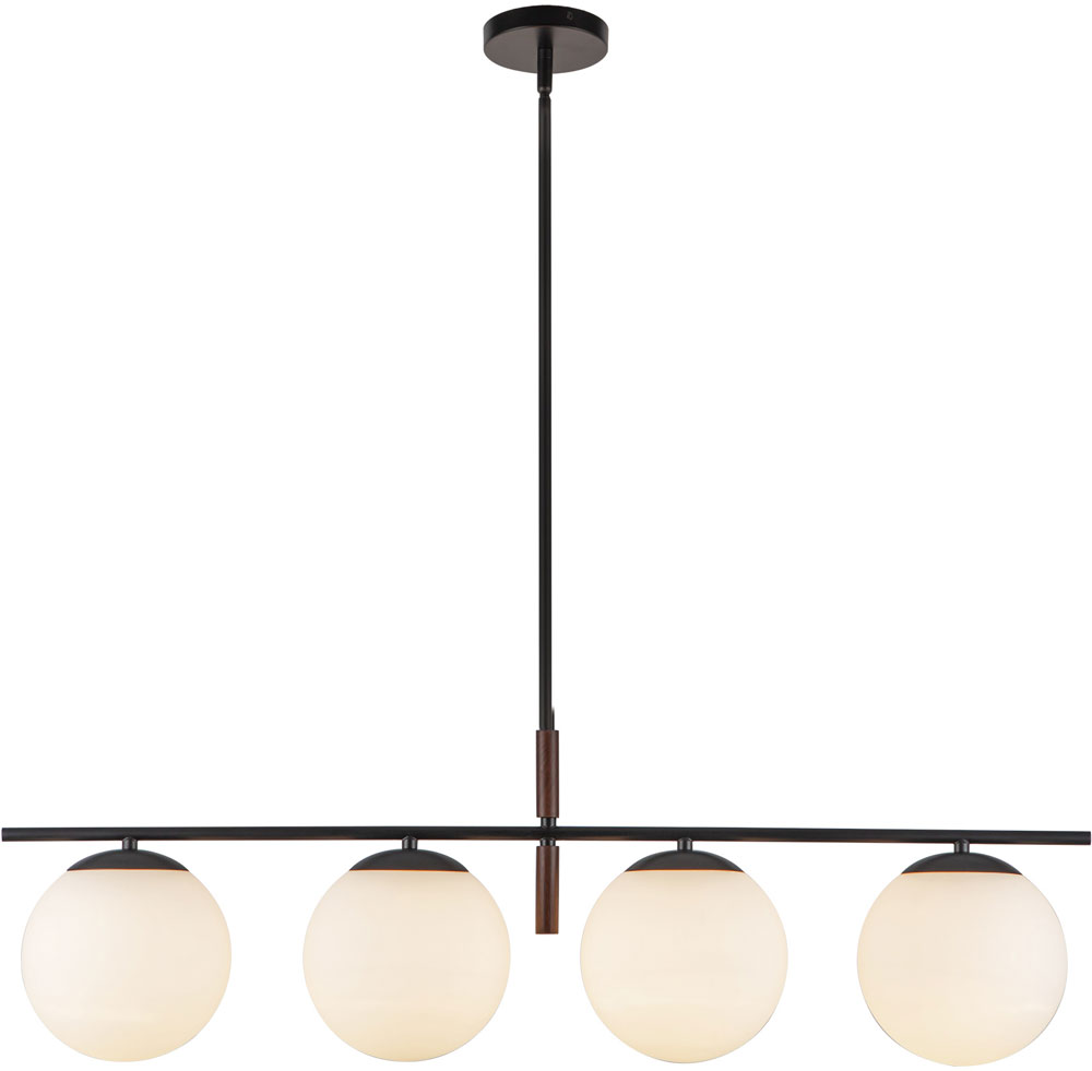 Alora Mood LP421437MBOP Zuri Contemporary Matte Black / Opal Glass ...
