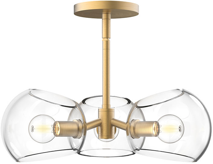Alora Mood PD548315BGCL Willow Modern Brushed Gold Ceiling Lighting ...