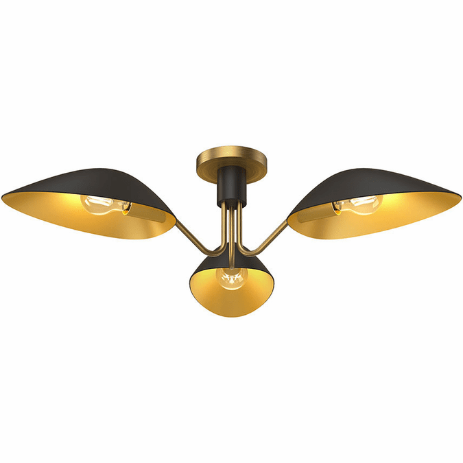 Alora Mood SF550332MBAG Oscar Modern Matte Black and Aged Gold Overhead ...