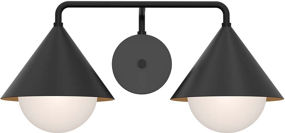 Alora Mood VL485221MBOP Remy Modern Matte Black 2-Light Bathroom Vanity ...