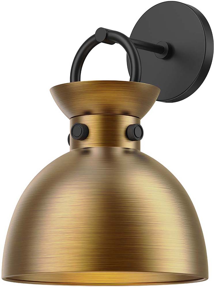 Alora Mood WV411309MBAG Waldo Matte Black / Aged Gold Wall Sconce - KUZ ...