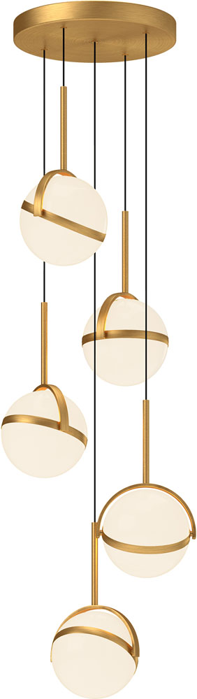 Alora MP301005BG Globo Modern Brushed Gold LED Multi Hanging Light ...
