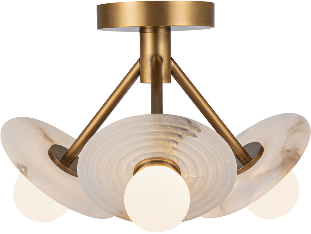 Alora SF346313VBAR Dahlia Modern Vintage Brass LED Ceiling Lighting ...