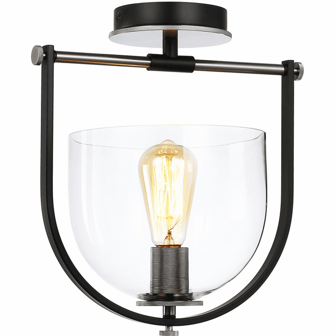 Artcraft AC11743NB Cheshire Modern Black & Nickel Ceiling Light Fixture ...