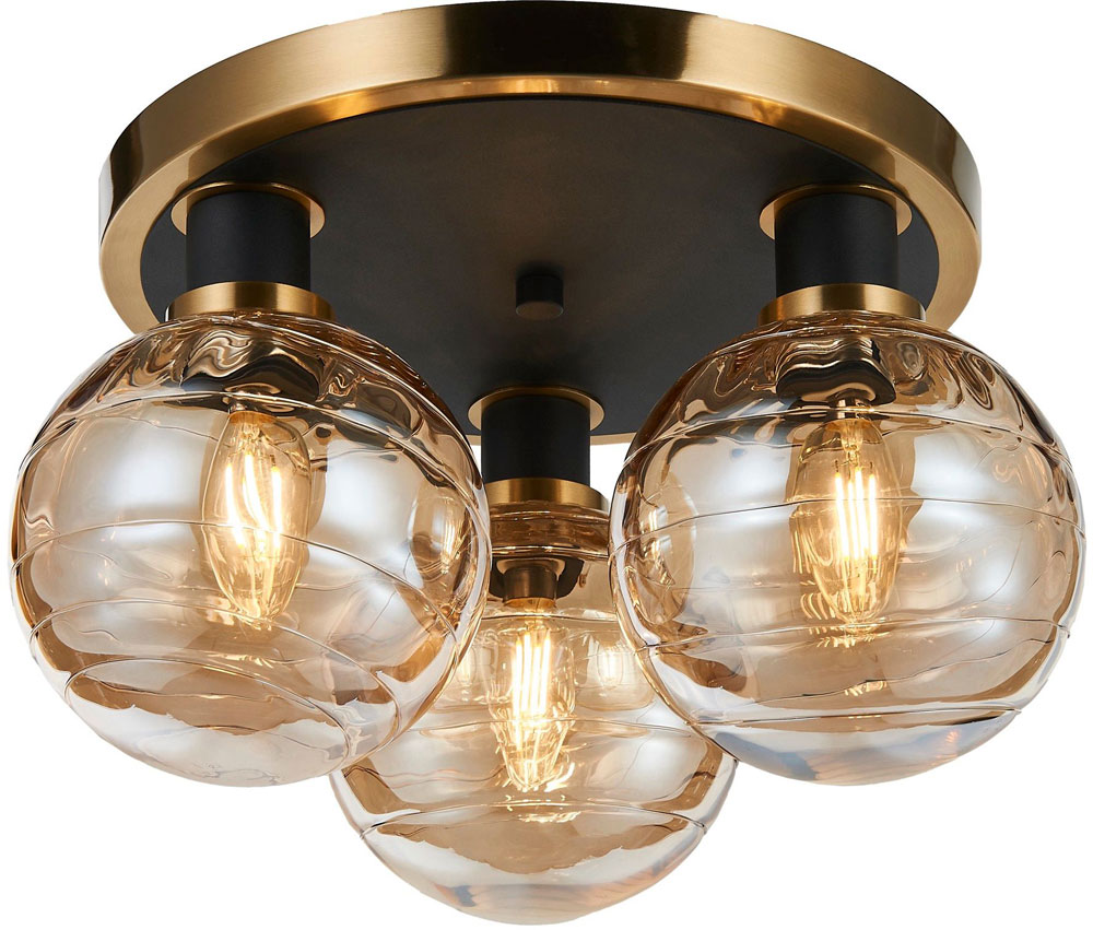 Artcraft AC11873AM Gem Modern Black and Brushed Brass Ceiling Lighting ...