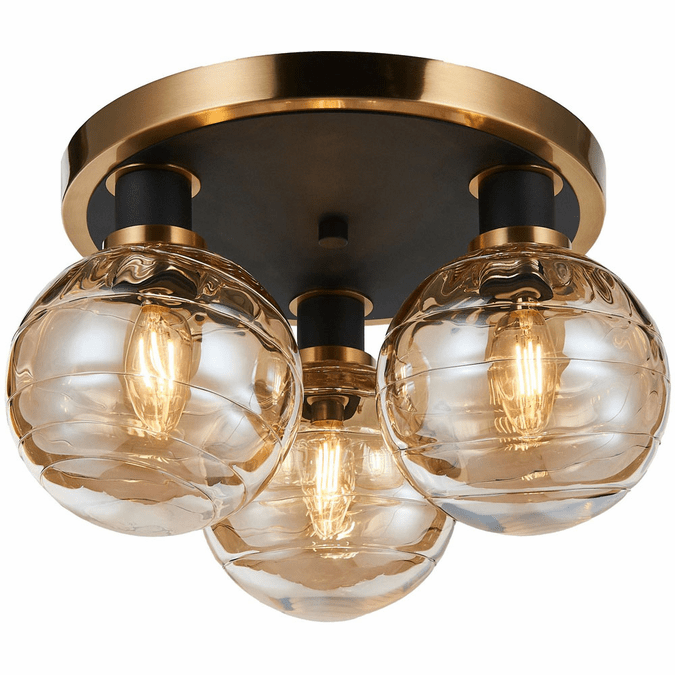 Artcraft AC11873AM Gem Modern Black and Brushed Brass Ceiling Lighting ...