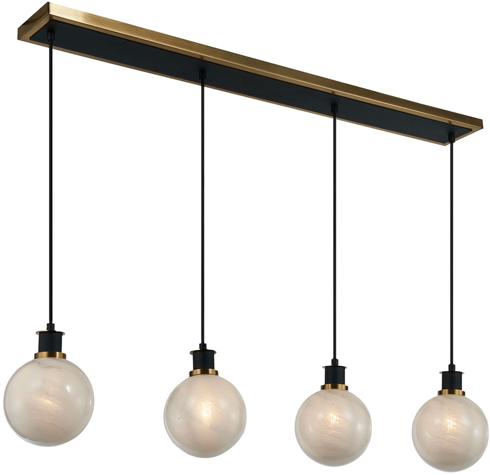 Artcraft AC11874SW Gem Modern Black and Brushed Brass Kitchen Island ...