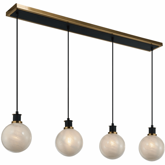 Artcraft AC11874SW Gem Modern Black and Brushed Brass Kitchen Island ...