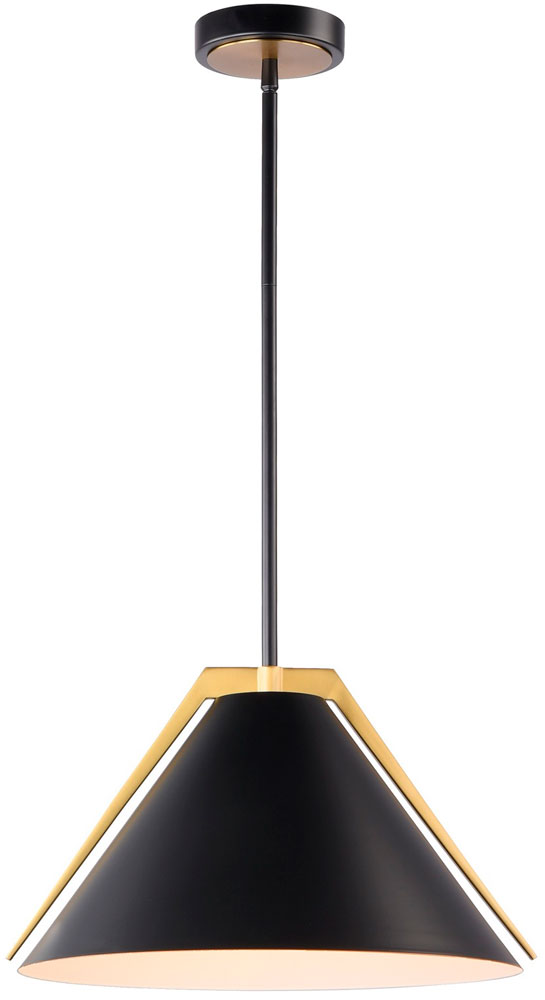 Artcraft AC11910BK Baltic Contemporary Black and Brushed Brass Drop ...