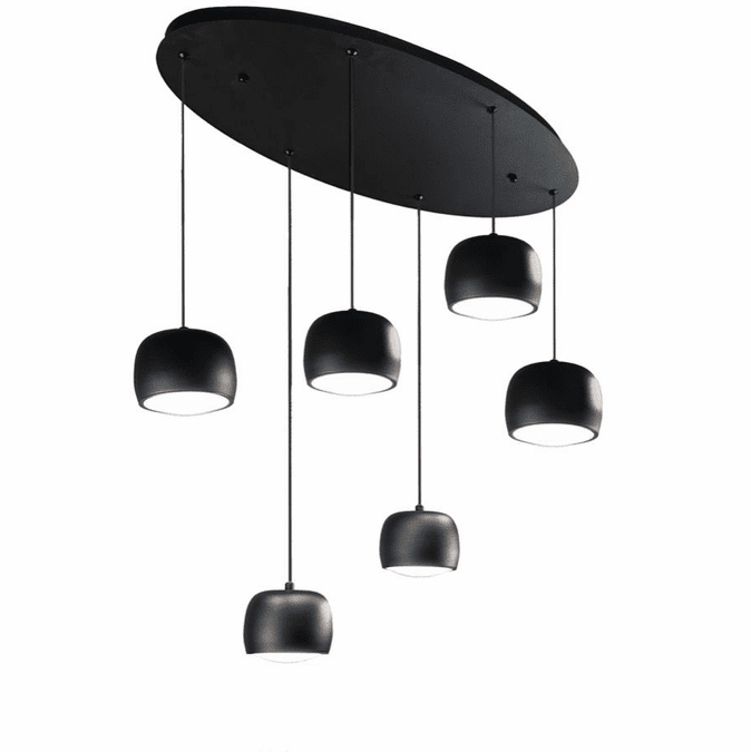 Artcraft AC6786BK Onyx Black LED Multi Ceiling Light Pendant - ART-AC6786BK
