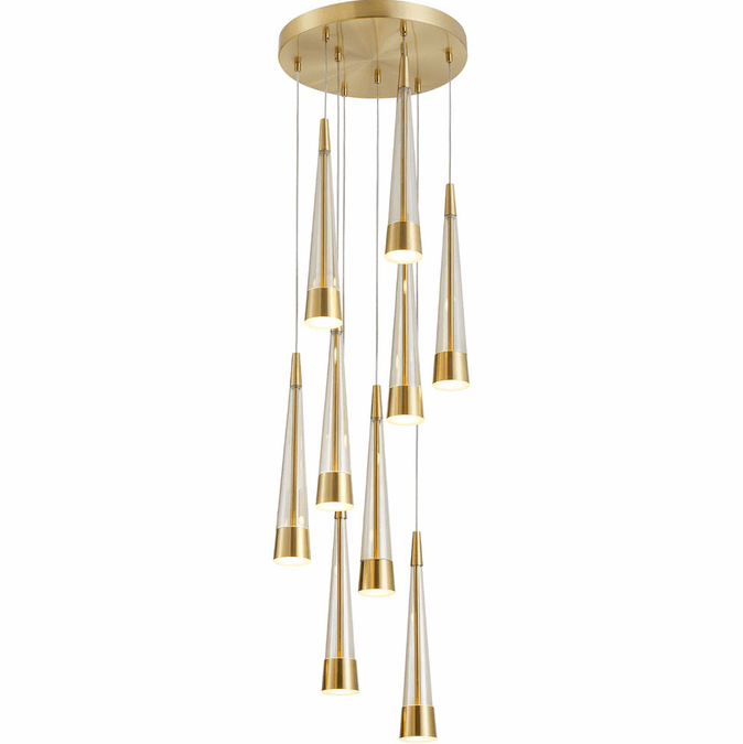 Artcraft AC6829BR Sunnyvale Contemporary Brass LED Multi Pendant Light ...