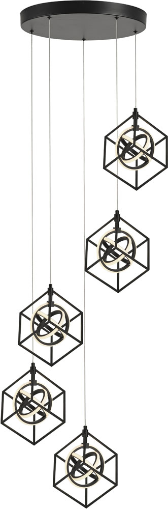 Artcraft AC1013 Tulip Contemporary Matte Black LED Multi Pendant ...