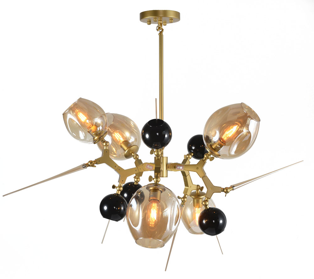 Bethel International BE03 Contemporary Gold Lighting Chandelier - BET-BE03