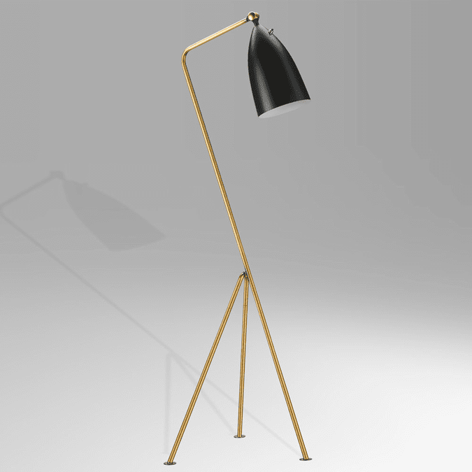 Bethel International BEL01BLK Contemporary Black Floor Lamp Lighting ...