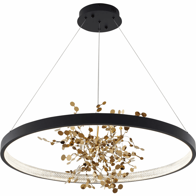 Bethel International GL350C32B Modern Sand Black LED 31.5" Pendant ...