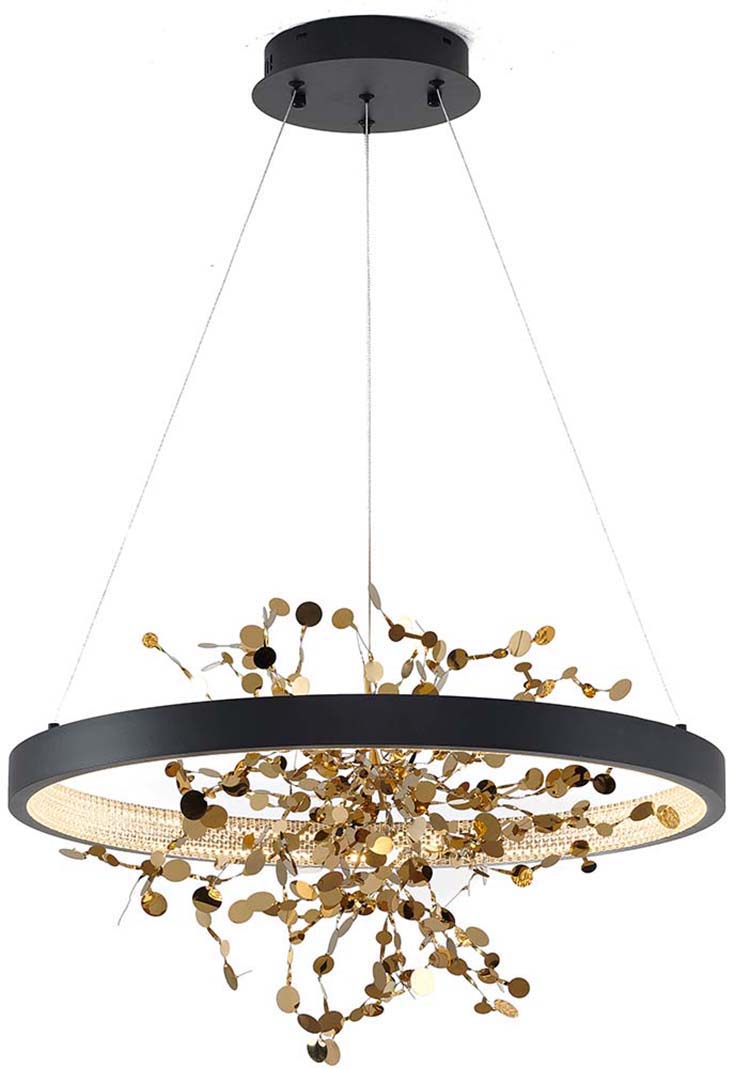 Bethel International GL351C24B-2 Modern Sand Black LED 24" Drop Ceiling ...