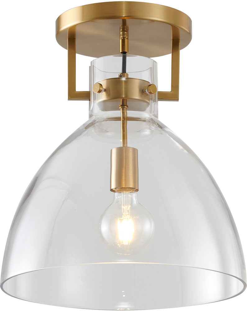 Bethel International LC02FM14BR Modern Gold Flush Mount Lighting ...