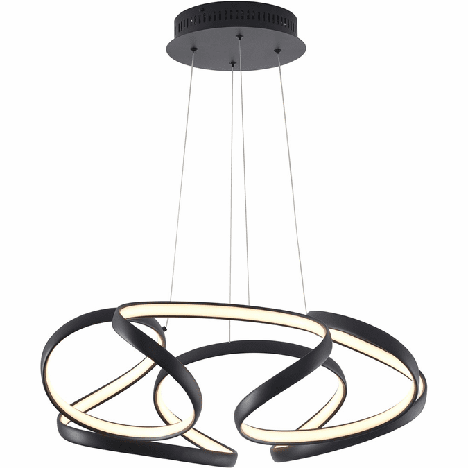 Bethel International OC08C27B Contemporary Matte Black LED Drop ...