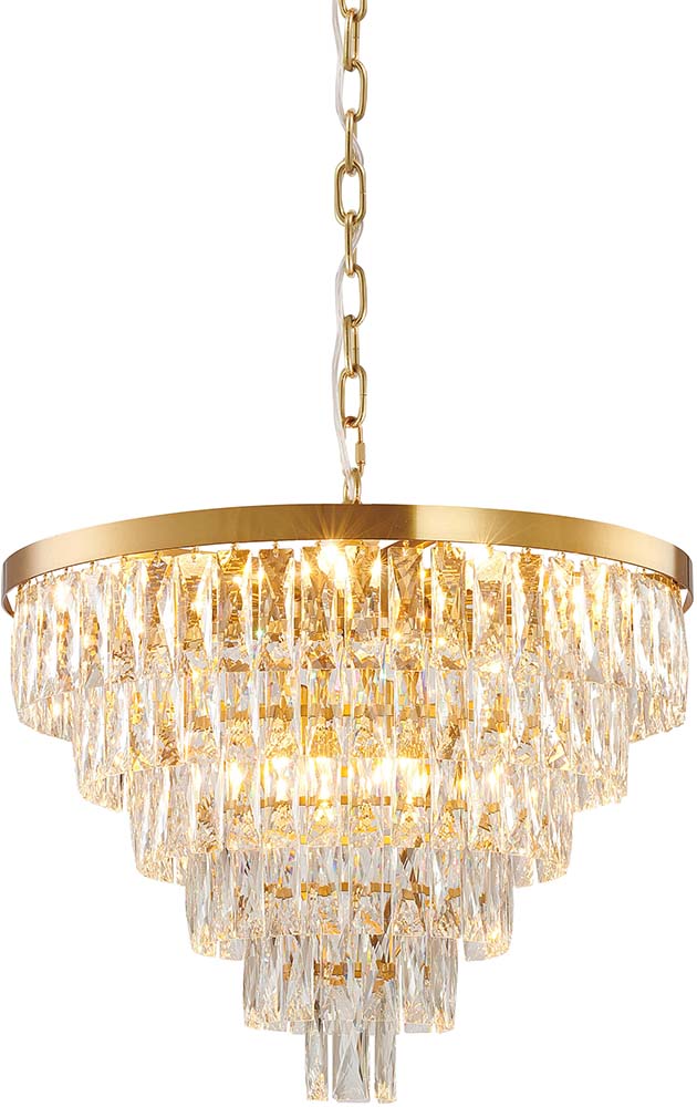 Bethel International OC22C23G-1 Crystal Gold Pendant Light - BET-OC22C23G-1