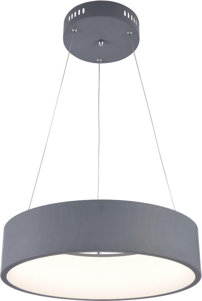 Bethel International TR28 Modern Grey LED Drum Hanging Light Fixture ...