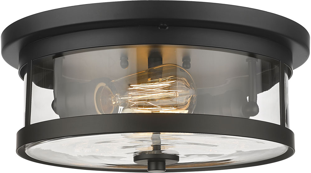 Bethel International YS22137-2C-BLK Contemporary Black 14" Flush Mount ...