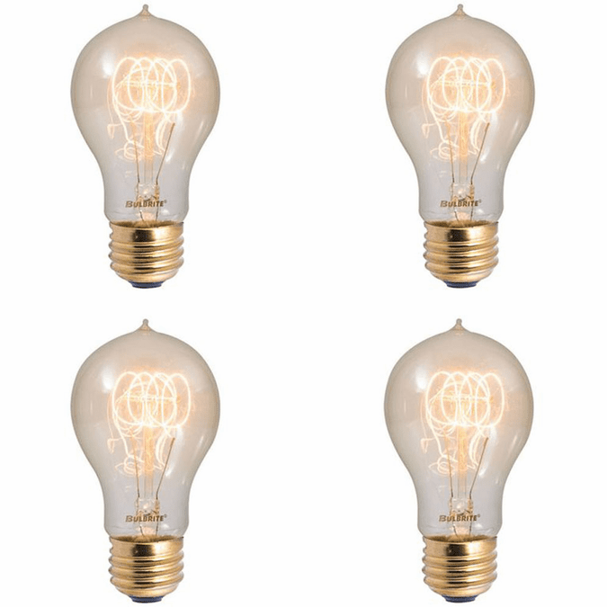 Bulbrite 861167 Nostalgic Loop 60W A19 120V (pack of 4) Light Bulbs ...