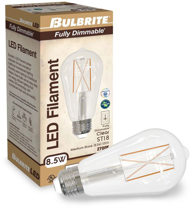 Bulbrite 861422 Contemporary LED 2700K Filament JA8 (pack of 2) Bulbs - BUL-861422