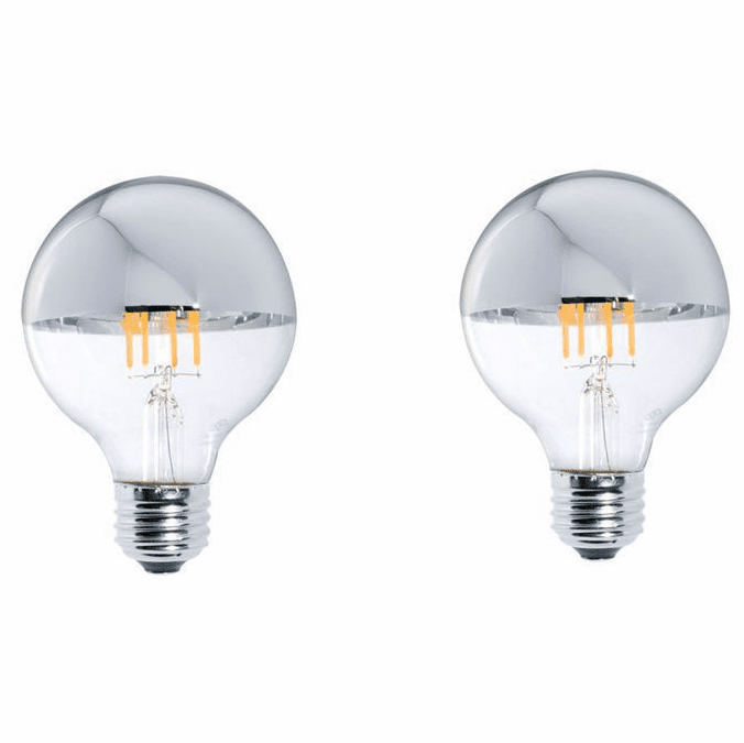 Bulbrite 861425 Modern LED 2700K Filament Half Mirror E26 (pack of 2) Light Bulbs - BUL-861425