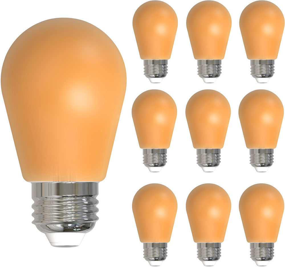 Bulbrite 862319 Contemporary Amber LED S14 Filament Light Bulbs (pack ...