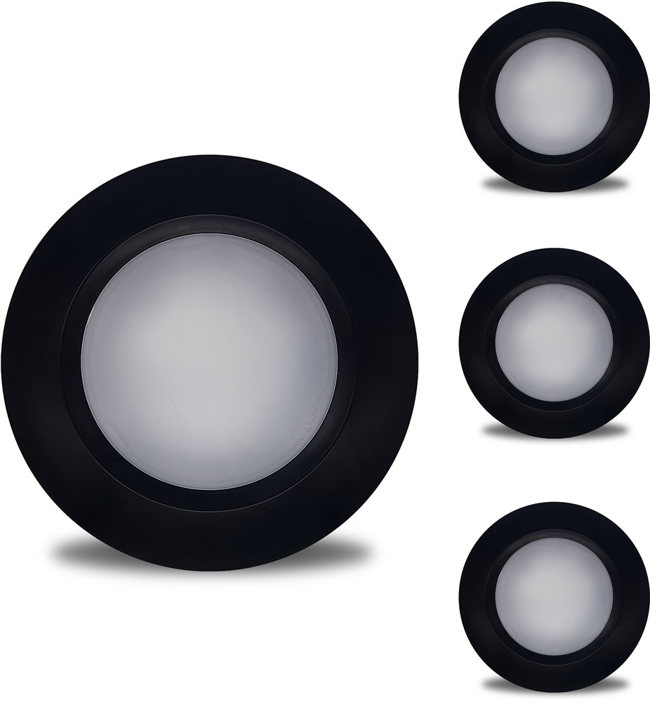 Bulbrite 862900 Contemporary Black LED 14W Round Disc Bulbs (pack of 4 ...