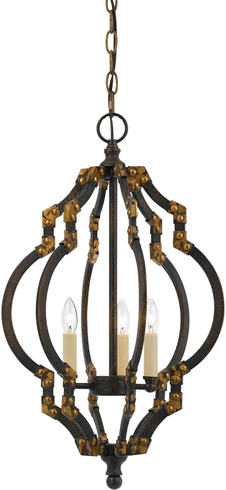 Cal FX-3593-3 Howell Contemporary Iron/Antiqued Gold Foyer Lighting ...