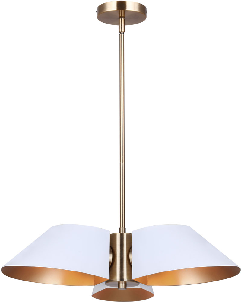 Canarm ICH1146A03WHG Daxton Modern White / Gold Multi Pendant Lamp ...