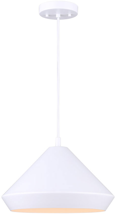 Canarm IPL1020A13WH Byck Modern Matte White Pendant Light Fixture - CAN ...