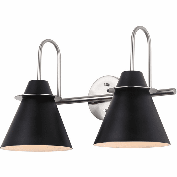 Canarm IVL1076A02BKN Talia Modern Brushed Nickel / Matte Black 2-Light ...