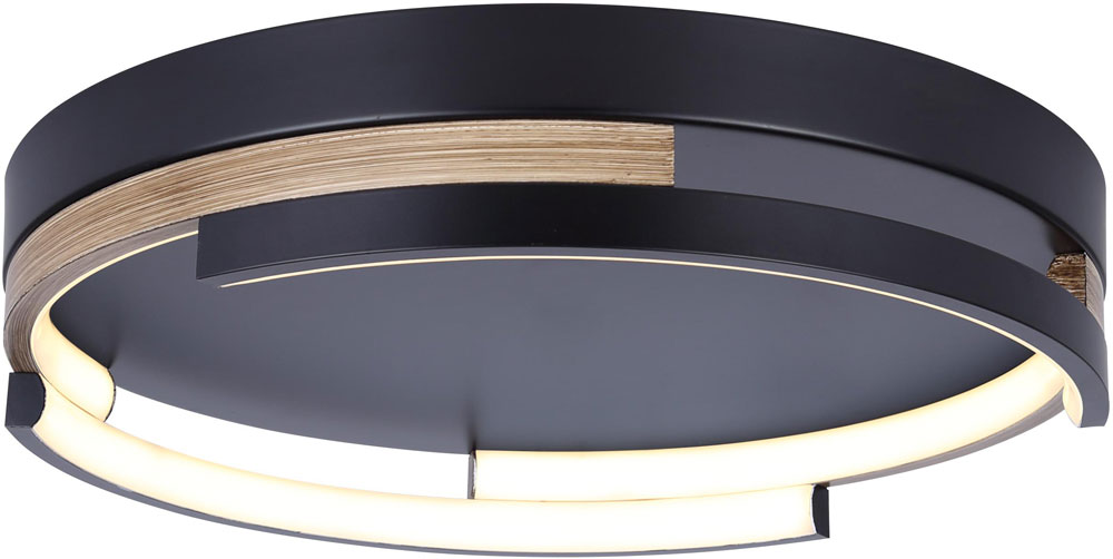 Canarm LFM283A15BKB Azria Modern Black / Brushed Brown LED Flush ...