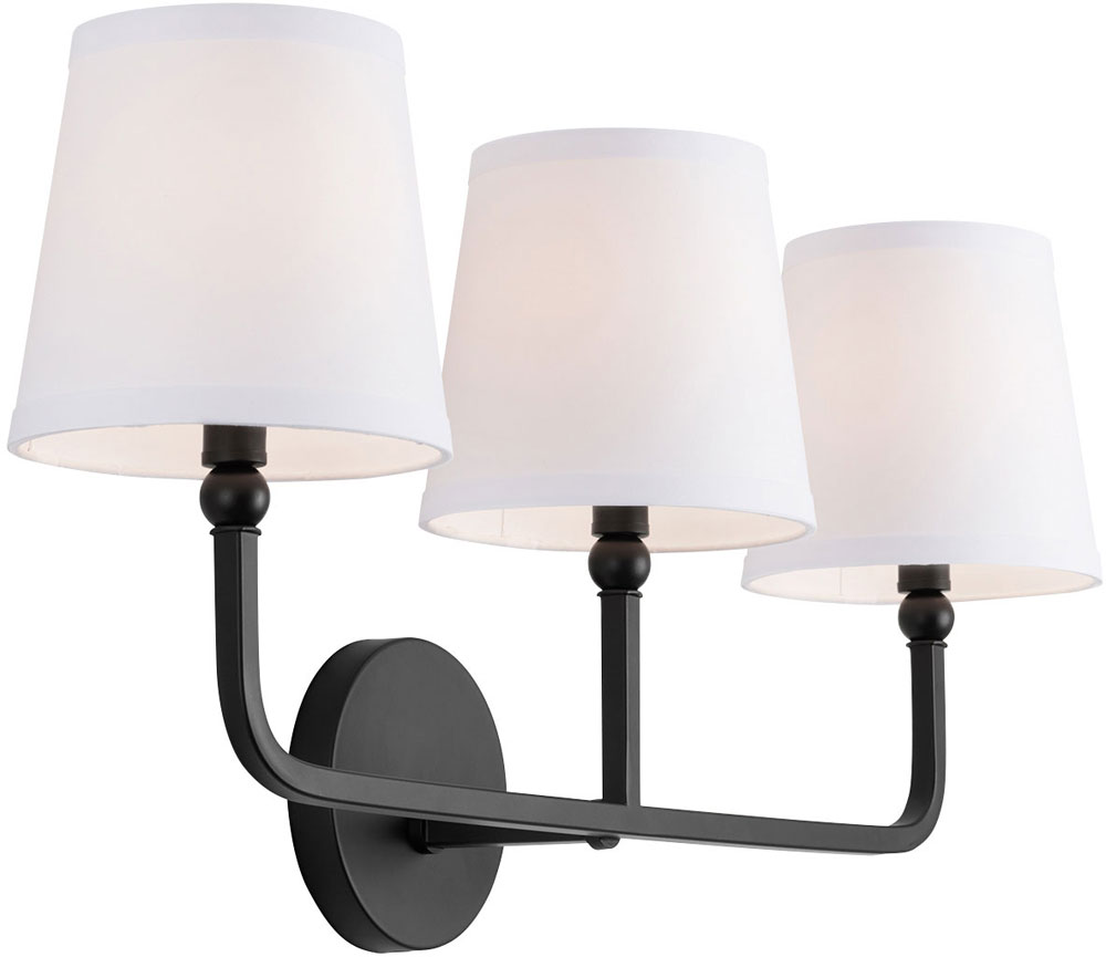 Capital Lighting 119331MB-674 Dawson Matte Black 3-Light Bathroom Light ...