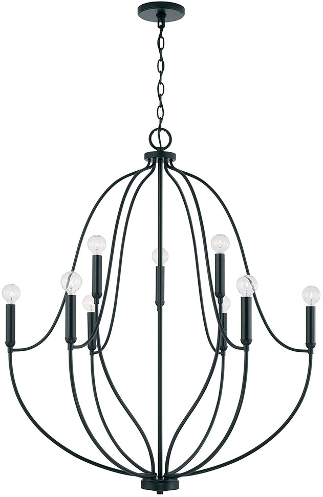 Capital Lighting 447091MB Madison Modern Matte Black Ceiling Chandelier ...