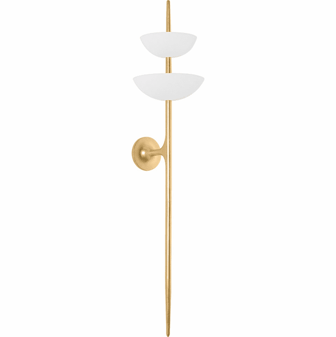 Corbett 477-02-VGL/GSW Evander Modern Vintage Gold Leaf / Gesso White LED Wall Sconce Lighting ...
