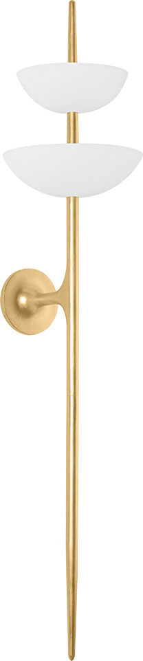 Corbett 477-02-VGL/GSW Evander Modern Vintage Gold Leaf / Gesso White LED Wall Sconce Lighting ...