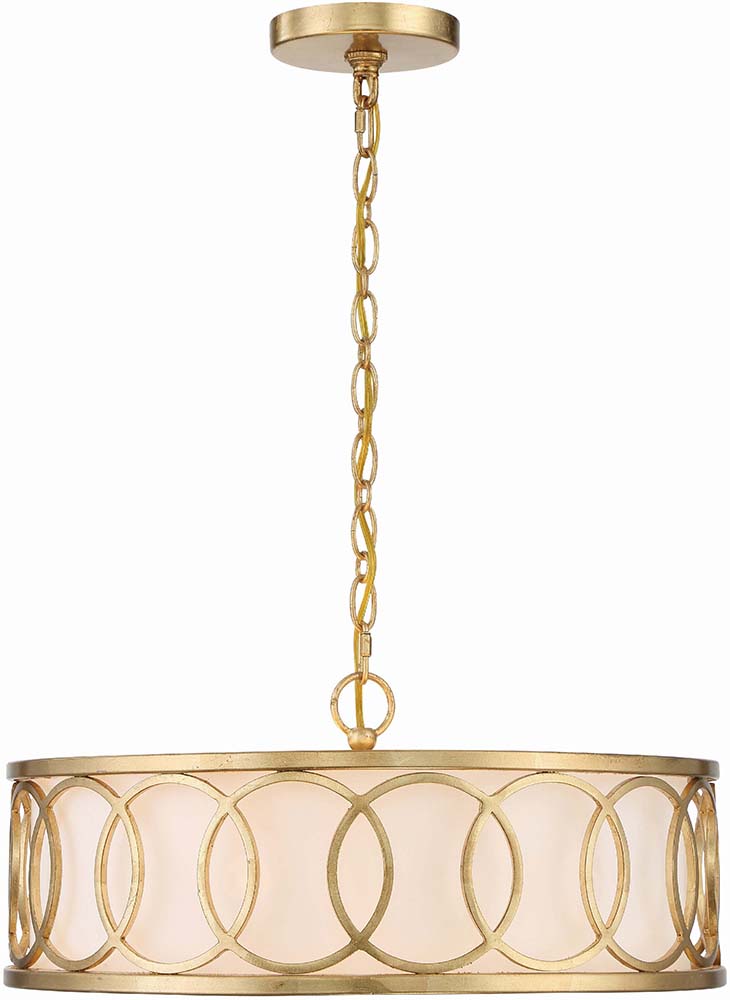 Crystorama 287-GA Graham Antique Gold Drum Drop Lighting - CRY-287-GA