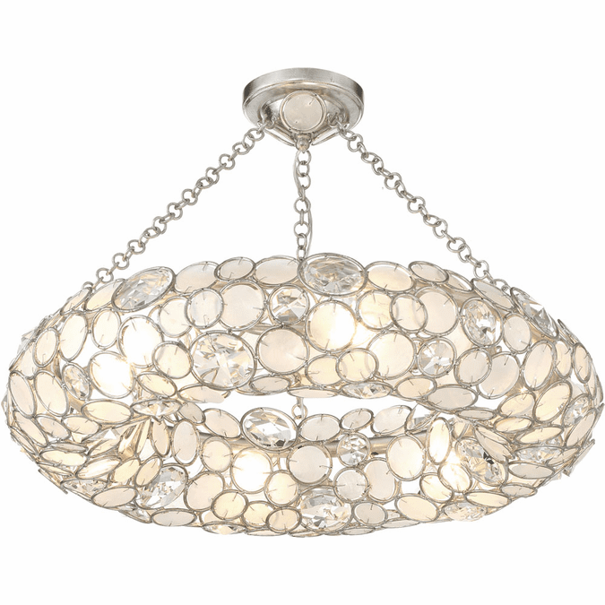 Crystorama 525-SA_CEILING Palla Antique Silver Flush Mount Lighting ...