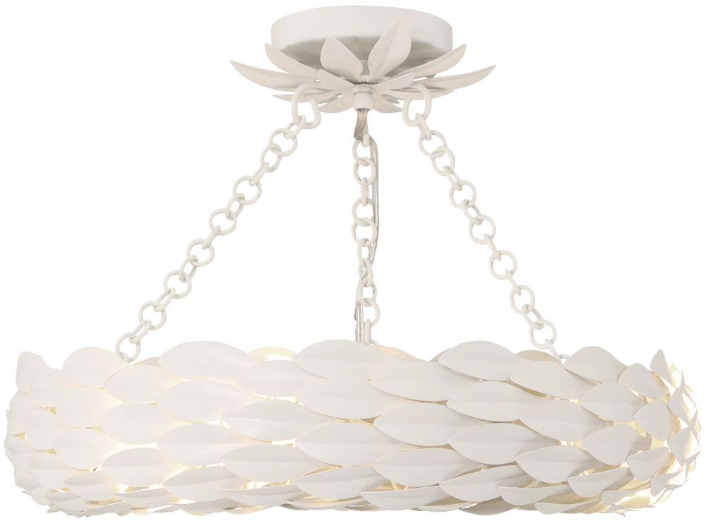 Crystorama 535-MT_CEILING Broche Contemporary Matte White LED Flush ...