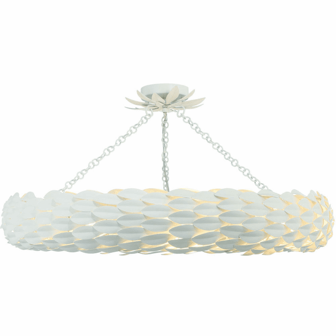 Crystorama 538-MT_CEILING Broche Modern Matte White Ceiling Lighting ...
