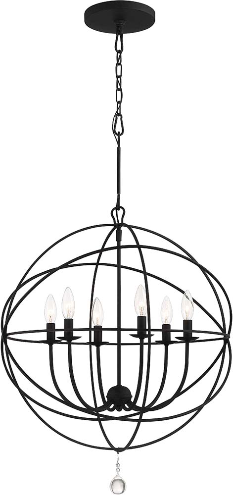 Crystorama 9228-BK Solaris Contemporary Black 28.5" Hanging Pendant ...
