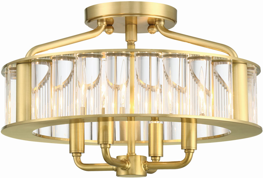 Crystorama FAR-6000-AG Farris Aged Brass Round/Oval Ceiling Light ...