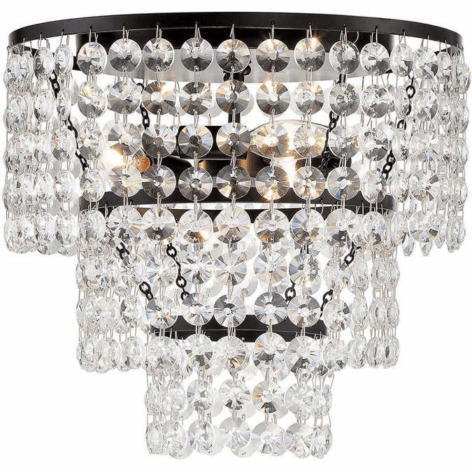 Crystorama GAB-B7303-MK Gabrielle Crystal Matte Black Ceiling Light ...