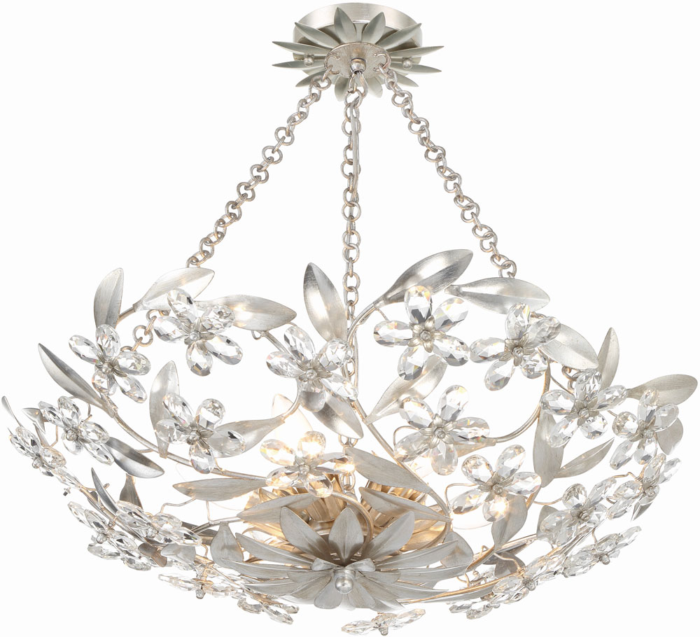 Crystorama MSL-306-SA_CEILING Marselle Antique Silver Flush Ceiling ...