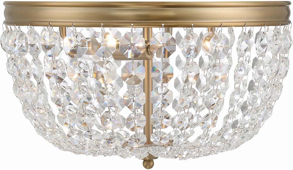 Crystorama NOL-314-VG-CL-MWP Nola Crystal Vibrant Gold 14" Overhead ...
