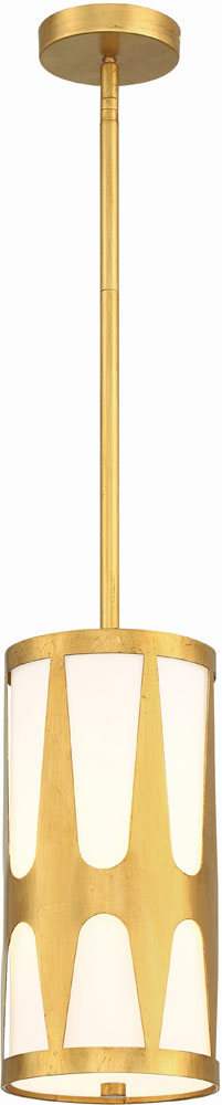 Crystorama ROY-801-GA Royston Antique Gold Cylinder Mini Drum Pendant ...